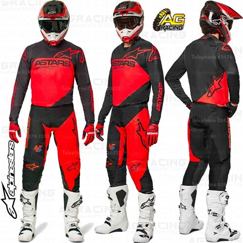 Alpinestars 2022 Racer Supermatic Black Bright Red Jersey Pants Combo ...